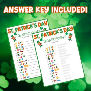 St Patricks Day Emoji Pictionary Game, St Patricks Games, St Patricks ...
