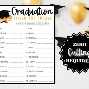 Finish the Phrase Printable Graduation Party Game, Graduation Games ...