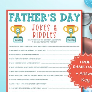 Jokes and Riddles Trivia Printable Fathers Day Game, Group Games ...