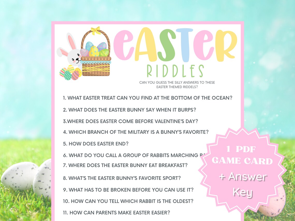 Easter Riddles Printable Game: Fun Easter Party Activity (digital ...
