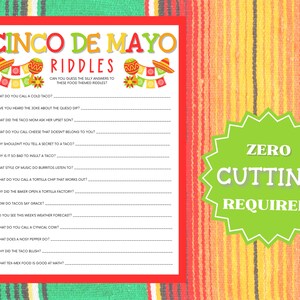 Jokes and Riddles Trivia Printable Cinco De Mayo Game, Group Games ...