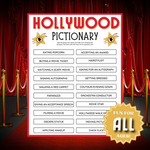 Oscars Pictionary Party Game: Movie Night Fun (digital Download) - Etsy