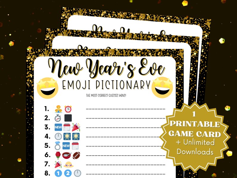 Emoji Pictionary New Year's Eve Game New Years 2023 New - Etsy