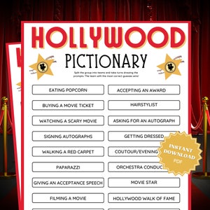 Oscars Pictionary Party Game: Movie Night Fun (digital Download) - Etsy