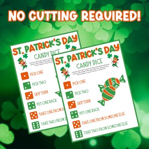 St Patricks Day Candy Dice Game, St Patricks Games, St Patricks Game ...