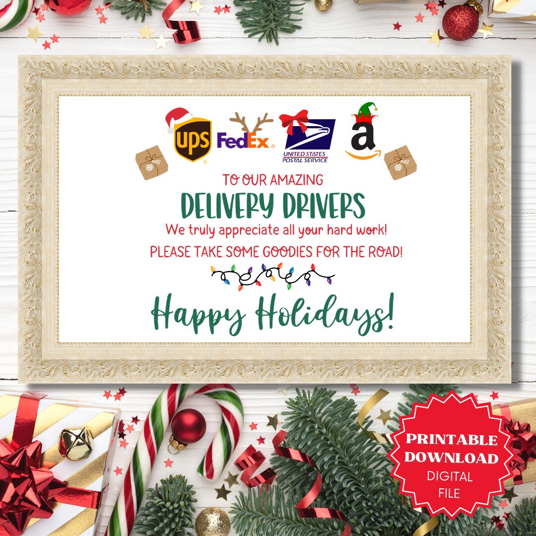 Delivery Driver Snack Sign, Delivery Driver Sign, Delivery Driver Thank ...