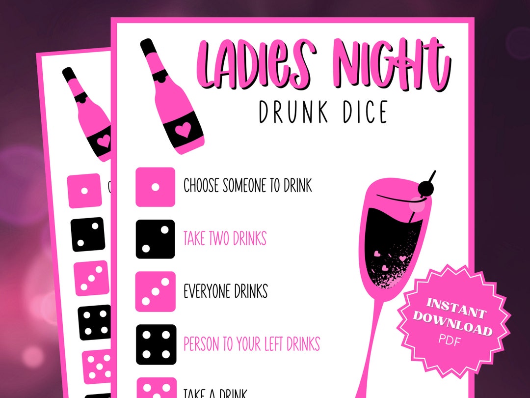 Ladies Night Drunk Dice Game, Girls Night Games, Girls Night Out, Fun Drinking Games, Group ...