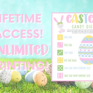 Candy Dice Easter Game, Easter Games for Kids, Printable Easter Games ...