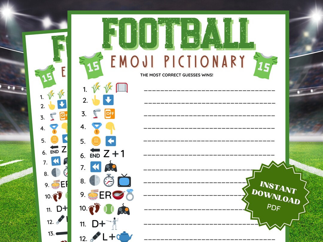 Emoji Pictionary Super Bowl Party Game, Super Bowl Games, Family Party ...