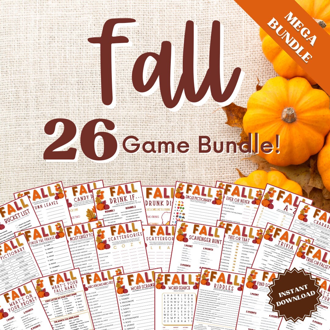 26 Fall Games Bundle: Printable Autumn Activities (digital Download) - Etsy