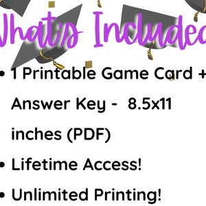 Graduation Trivia Printable Graduation Party Game, Graduation Games ...