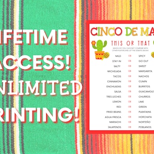 This or That Printable Cinco De Mayo Game, Cinco De Mayo Games, Cinco ...
