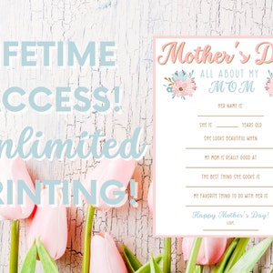 All About My Mom Mother's Day Activity, Mother's Day Game, Mothers Day ...