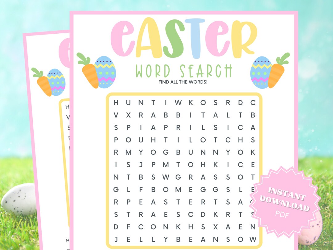 Printable Easter Word Search Game: Kids & Family Fun (digital Download ...