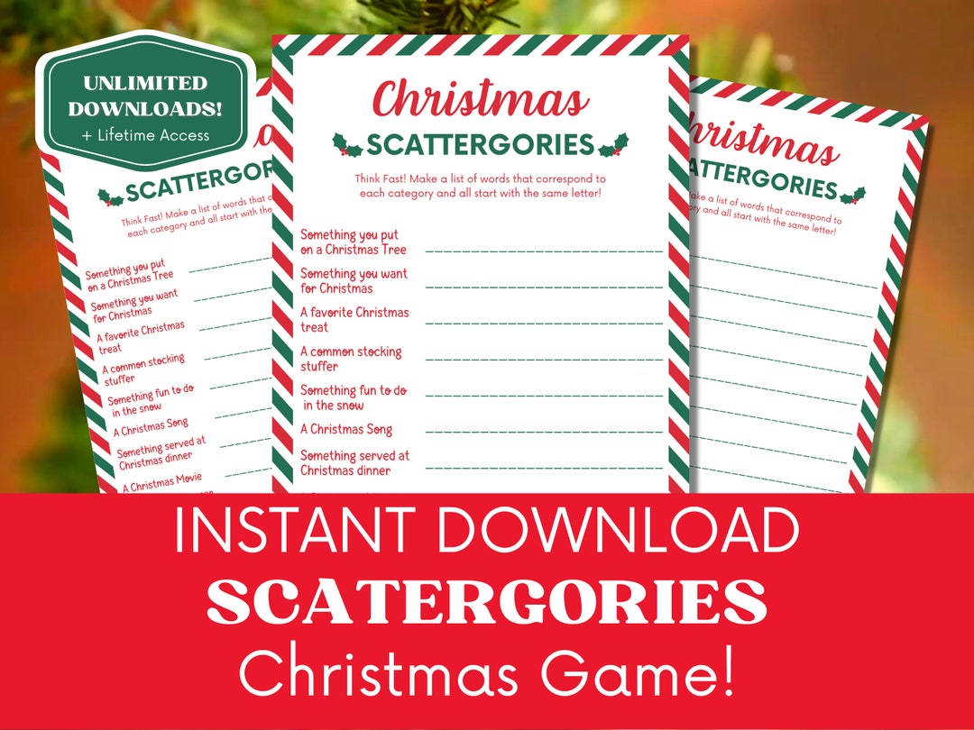 Christmas Scattergories, Christmas Activities, Christmas Party Game ...