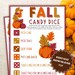 Fall Candy Dice Game: Fun Kids Party Game (digital Download) - Etsy