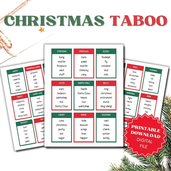 Christmas Taboo Game Unspeakable - Etsy
