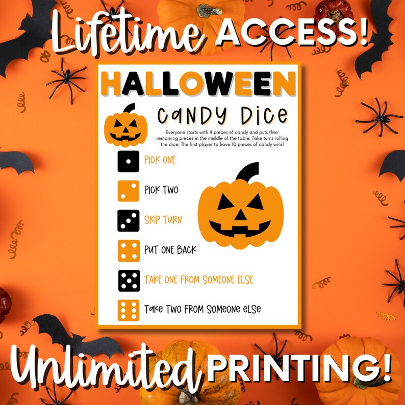 Candy Dice Halloween Game: Printable Party Game (digital Download) - Etsy