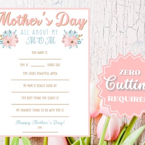 All About My Mom Mother's Day Activity, Mother's Day Game, Mothers Day ...