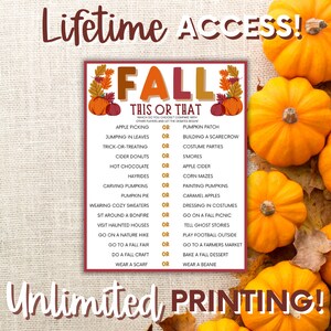 Fall This or That Game: Printable Autumn Activity (PDF Download) - Etsy
