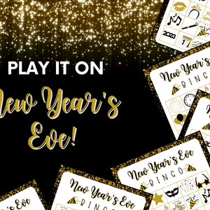 New Years Eve Bingo Party Game, Holiday Party Games, New Years 2023 ...