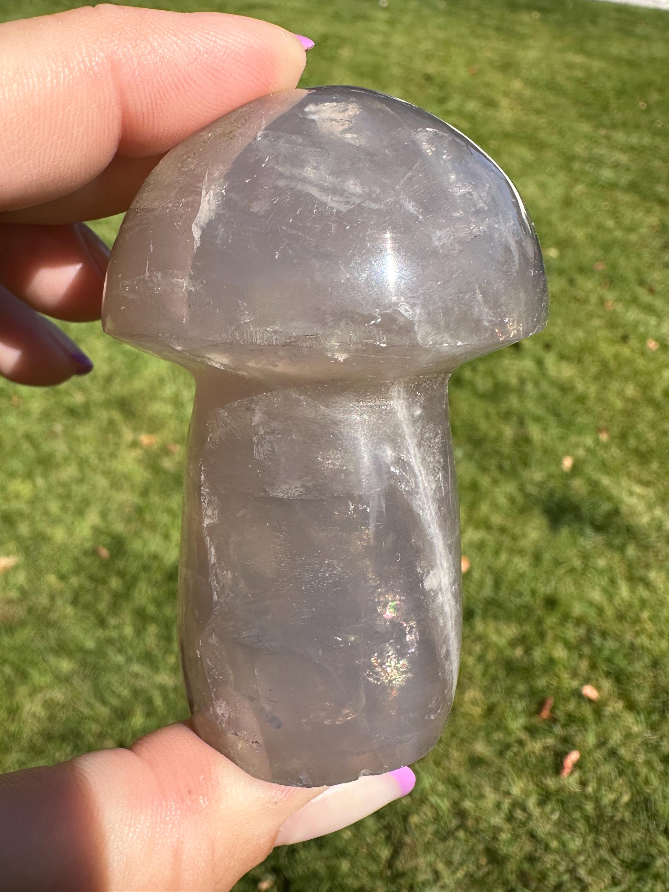 Blue Rose Quartz Crystal Mushroom – Whimsical Fairy Crystal – Carved ...