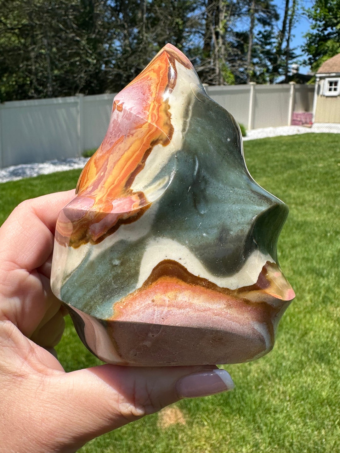 Beautiful Polychrome Jasper Crystal Flame From Madagascar, Desert ...