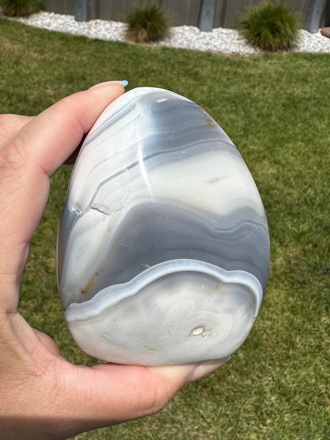 Orca Agate Beautiful Polished Freeform Crystal, Blue Agate, Crystal ...