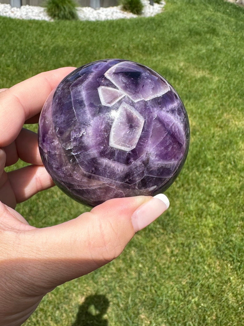 Stunning Dream Amethyst Large Crystal Sphere With Flash 73mm Over 1lb ...