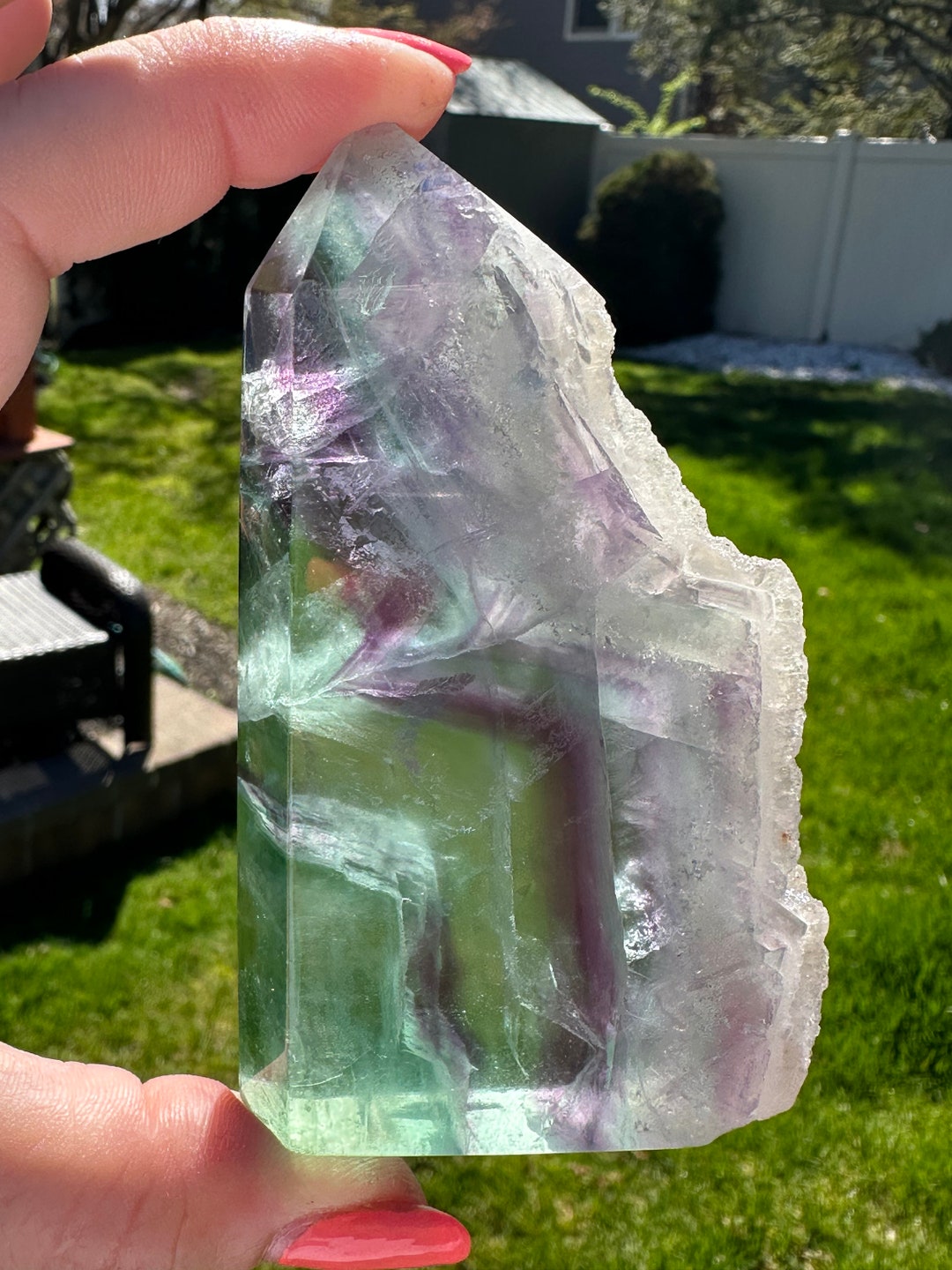 Gorgeous Rainbow Fluorite Crystal Freeform With Banding and Flash ...