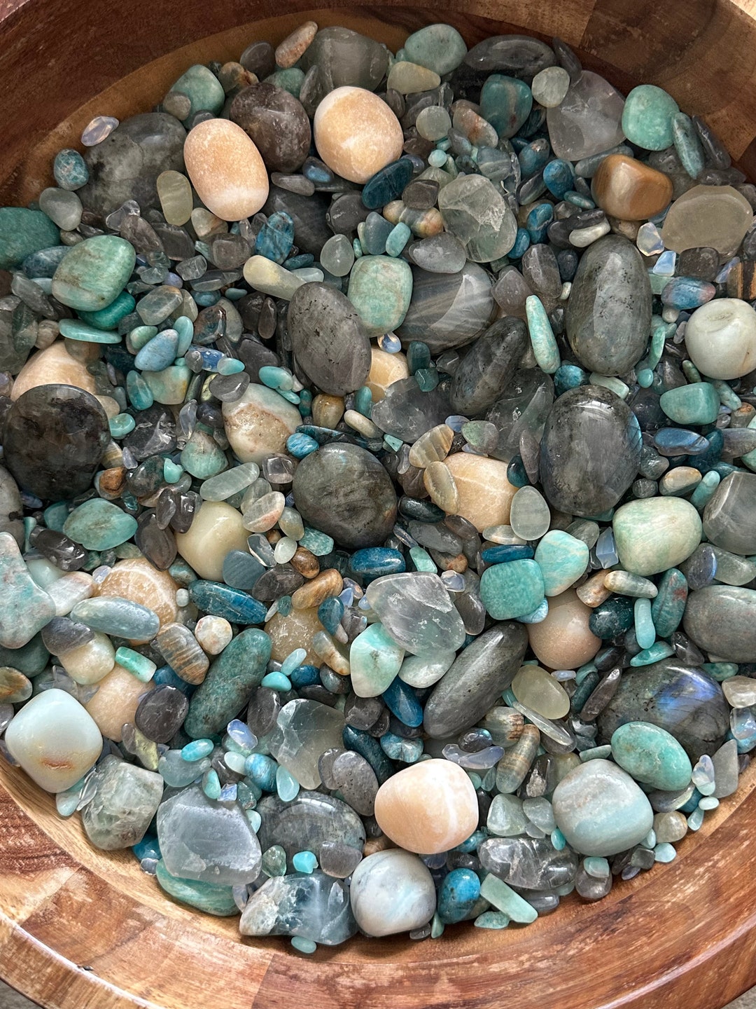 Ocean Crystal Confetti Scoop, Crystal Scoop, Labradorite, Blue Onyx, - Etsy