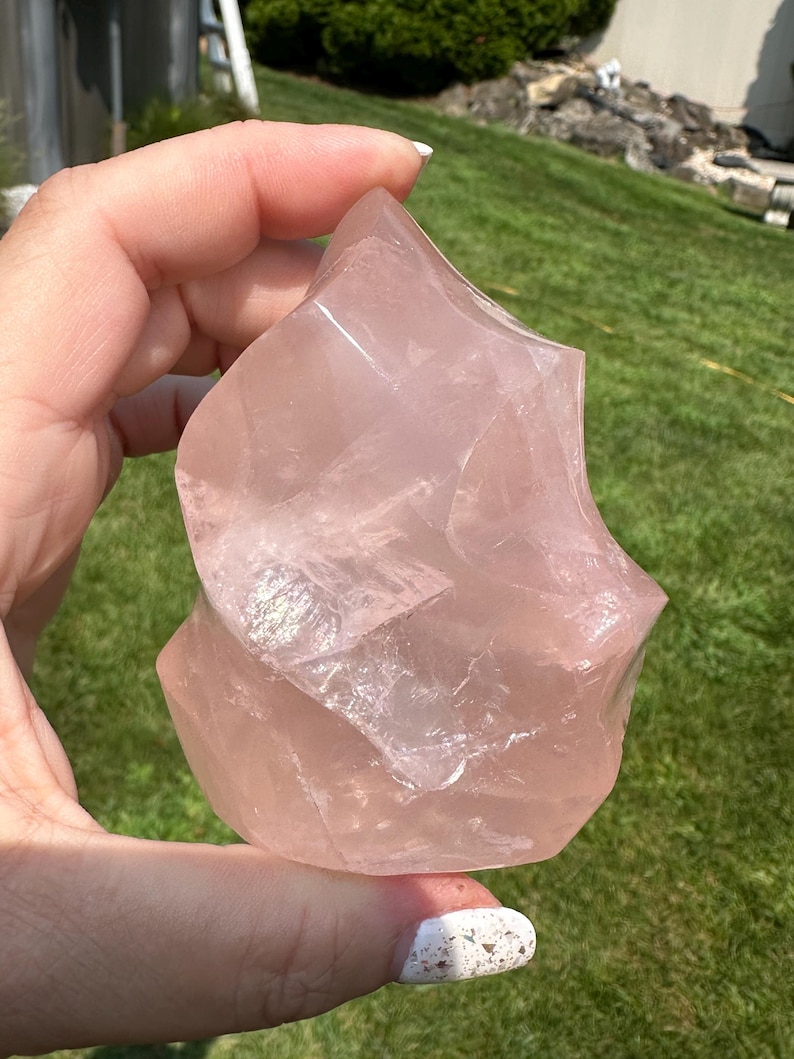 Stunning Rose Quartz Crystal Flame From Madagascar - Etsy