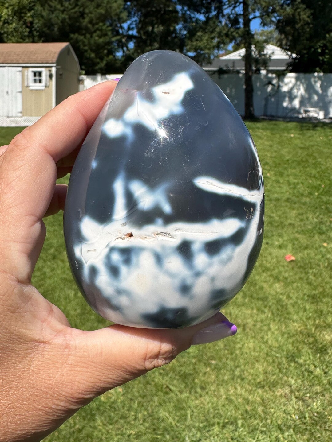 Gorgeous Orca Agate Blue Agate Crystal Freeform From Madagascar Over ...
