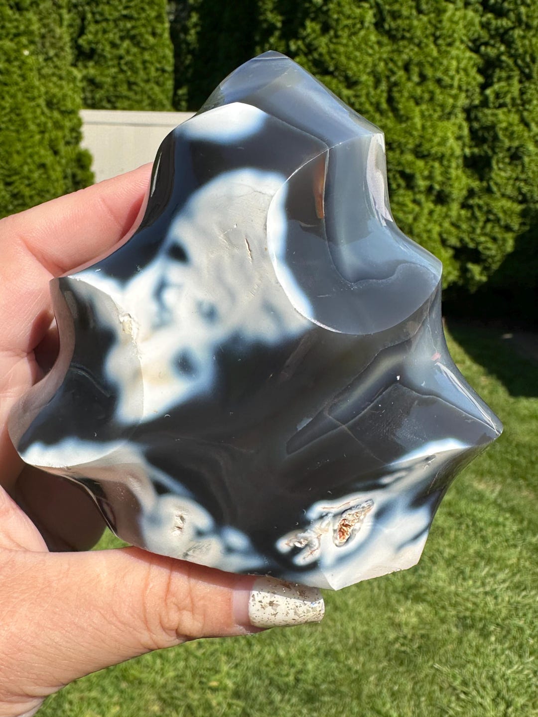 Gorgeous Large Orca Agate Blue Agate Crystal Flame From Madagascar ...