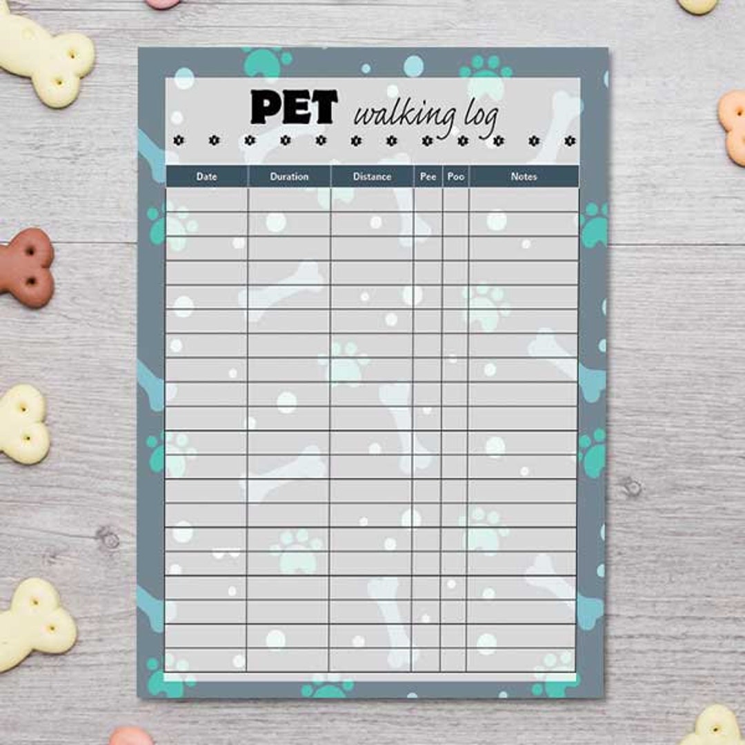 Walking Tracker for Dogs: Printable Log to Keep Track of Your Dog's ...
