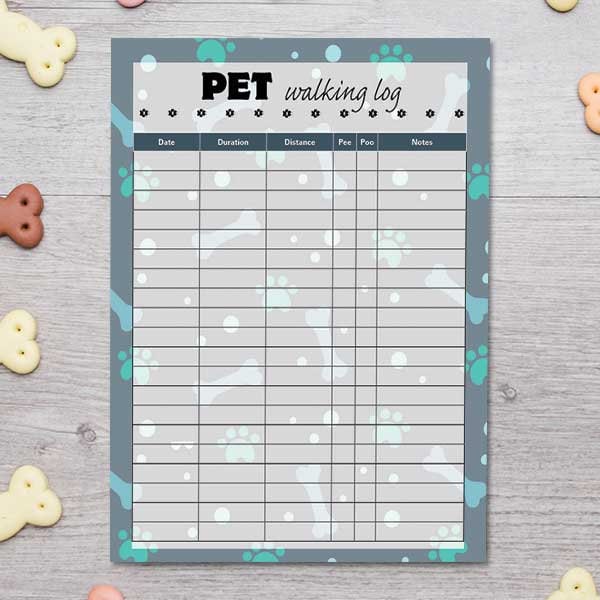 Walking Tracker for Dogs: Printable Log to Keep Track of Your Dog's ...