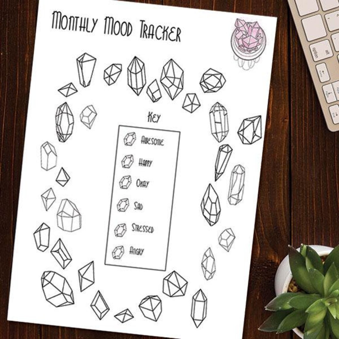 Monthly Mood Tracker Crystals - Etsy