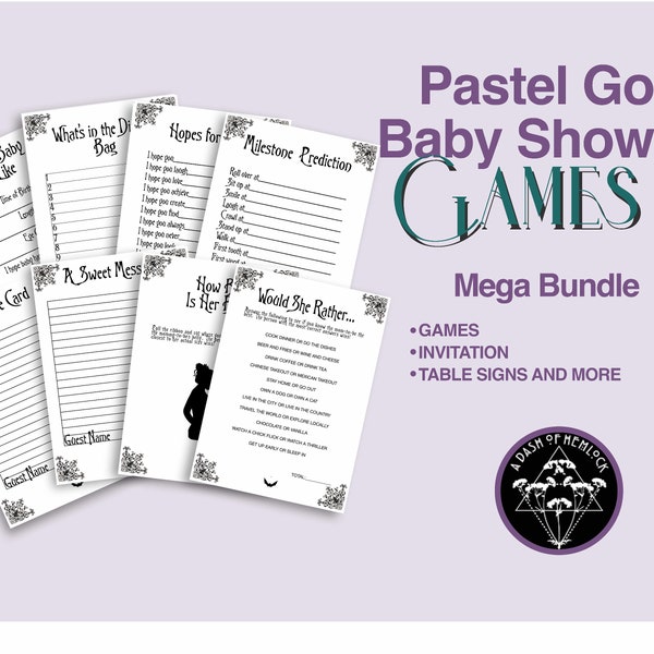 Goth Baby Shower Games - Etsy