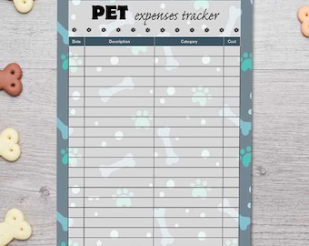 Pet Finance, Pet Budget Printable, Digital Pet Expenses Tracker, Budget ...