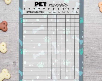 Pet Responsibility Chart - PDF File/printable - Etsy