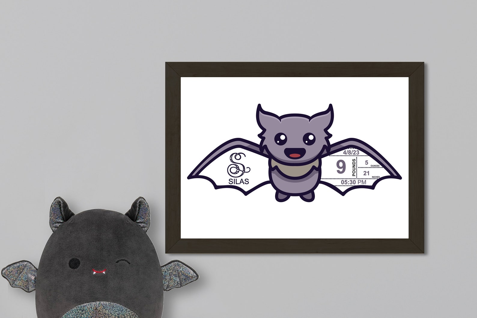 Cute Baby Bat Birth Stats Printable - Etsy