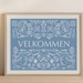 Velkommen Print, Scandinavian Folk Art Sign, Norwegian Danish Decor - Etsy