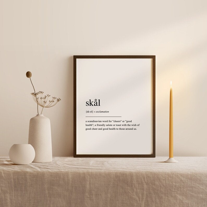 DIGITAL DOWNLOAD Skål Definition Print, Scandinavian Definition Print ...