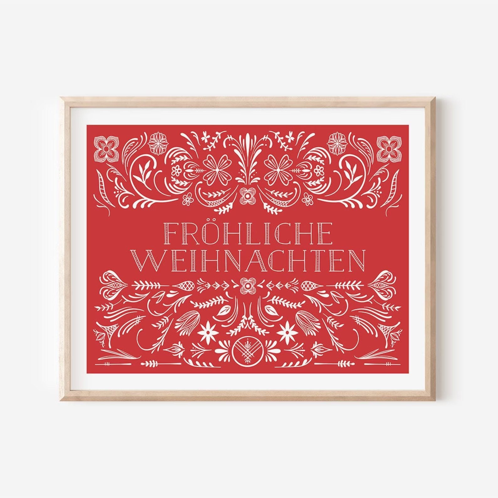 PRINTED Fröhliche Weihnachten German Print, Frohe Weihnachten, German ...