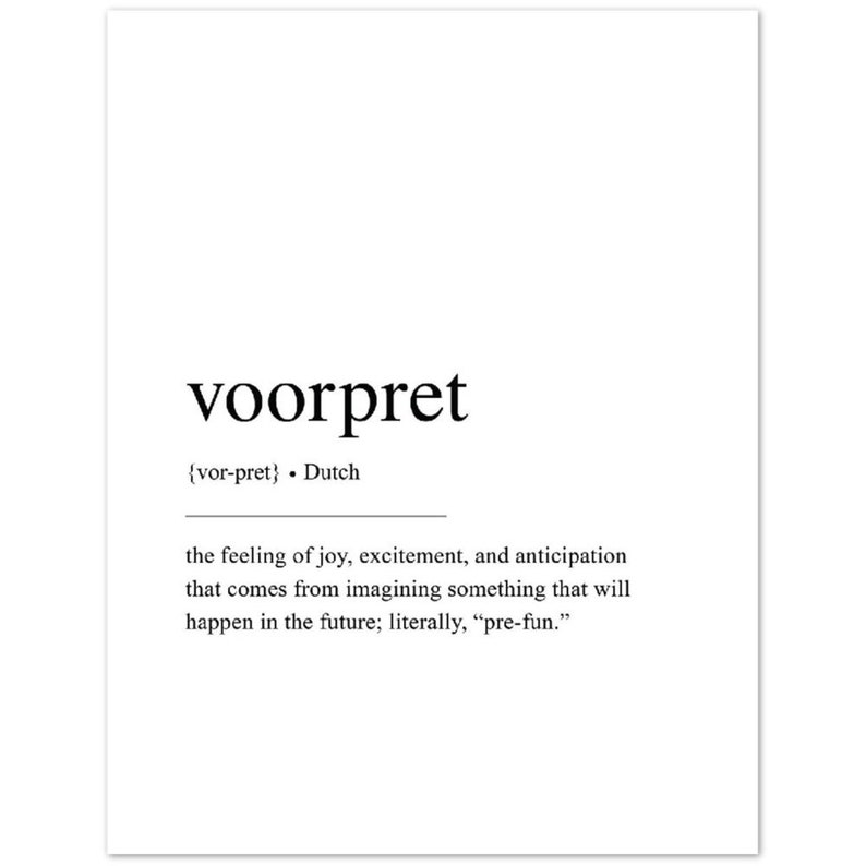 PRINTED Voorpret Dutch Definition Print Dutch Decor Dutch - Etsy
