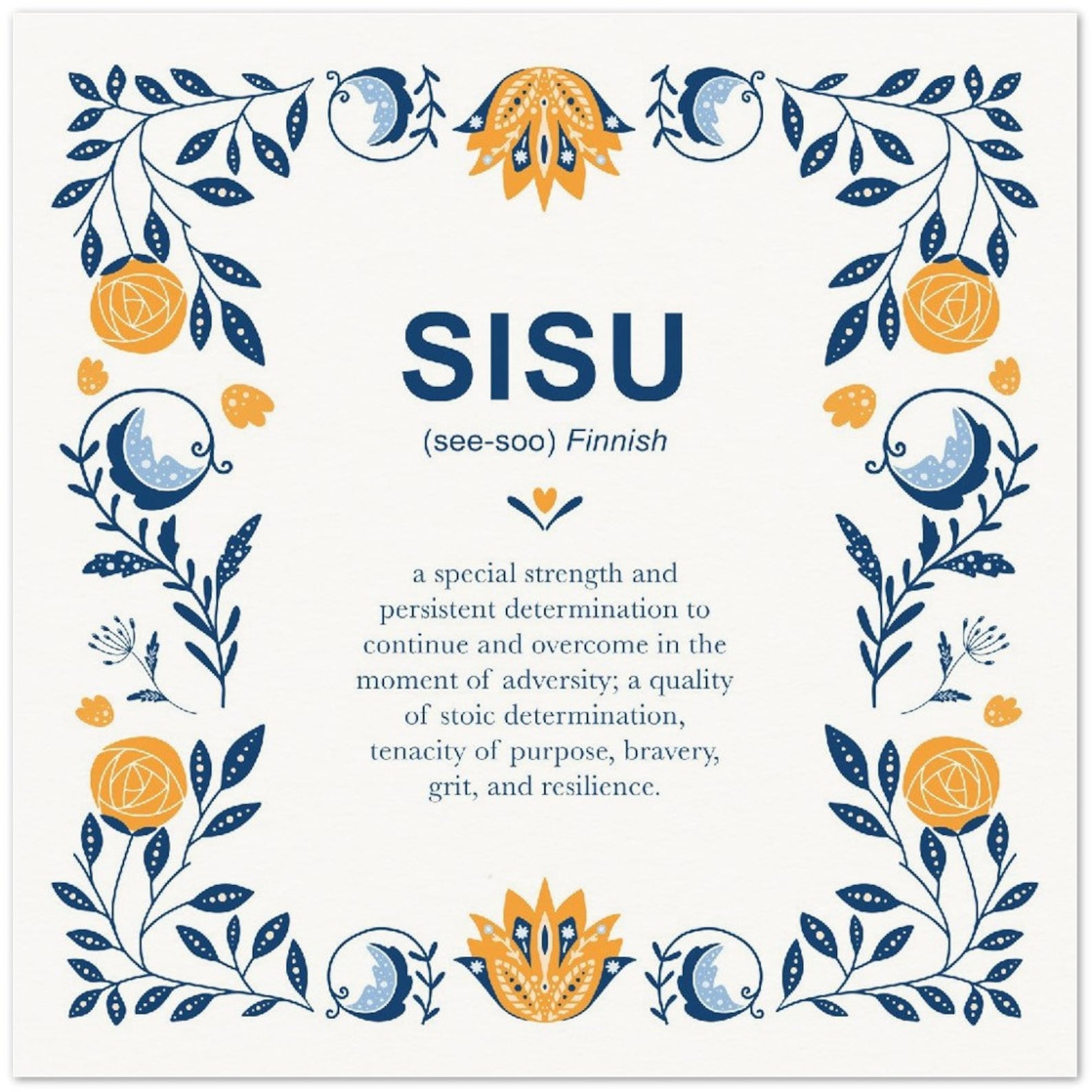 PRINTED Sisu Definition Print Finnish Definition Nordic - Etsy
