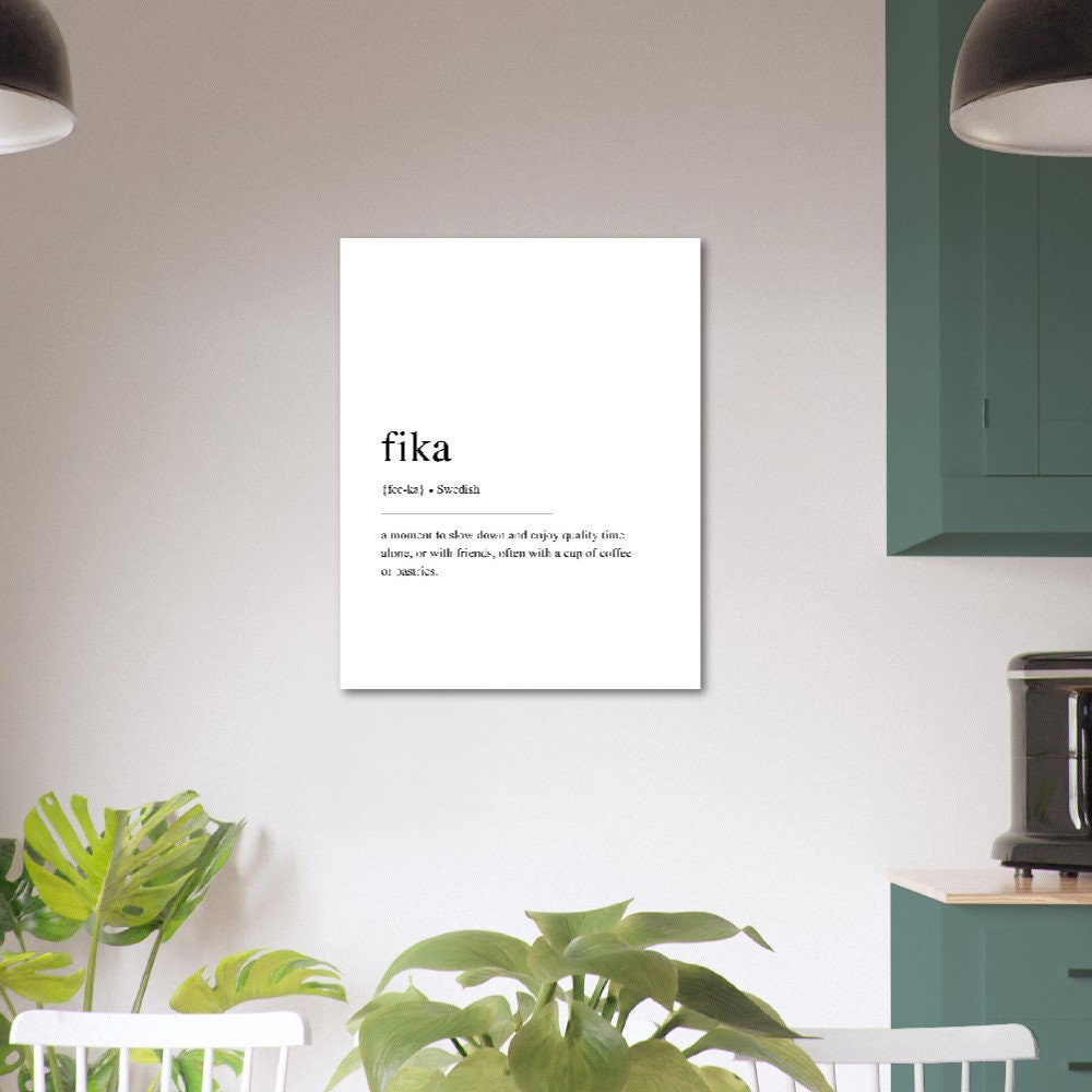 PRINTED Fika Definition Print, Swedish Definition Print, Swedish Gift ...