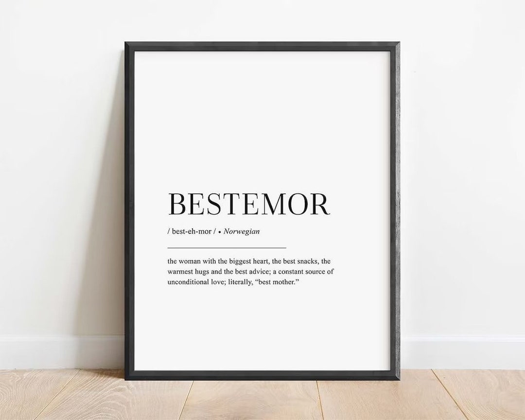 PRINTED Bestemor Definition Print, Norwegian Definition Print, Nordic ...
