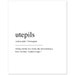 PRINTED Utepils Definition Print - Norwegian Saying - Norwegian Decor ...