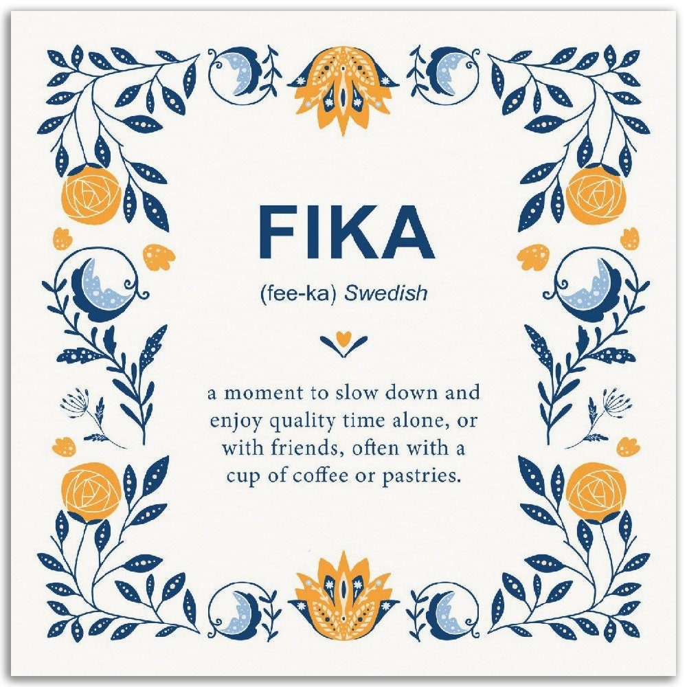 PRINTED Fika Definition Poster Swedish Definition Print - Etsy